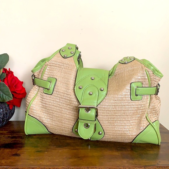 Cato | Bags | Cato Mint Green Straw Leather Hobo Handbag | Poshmark